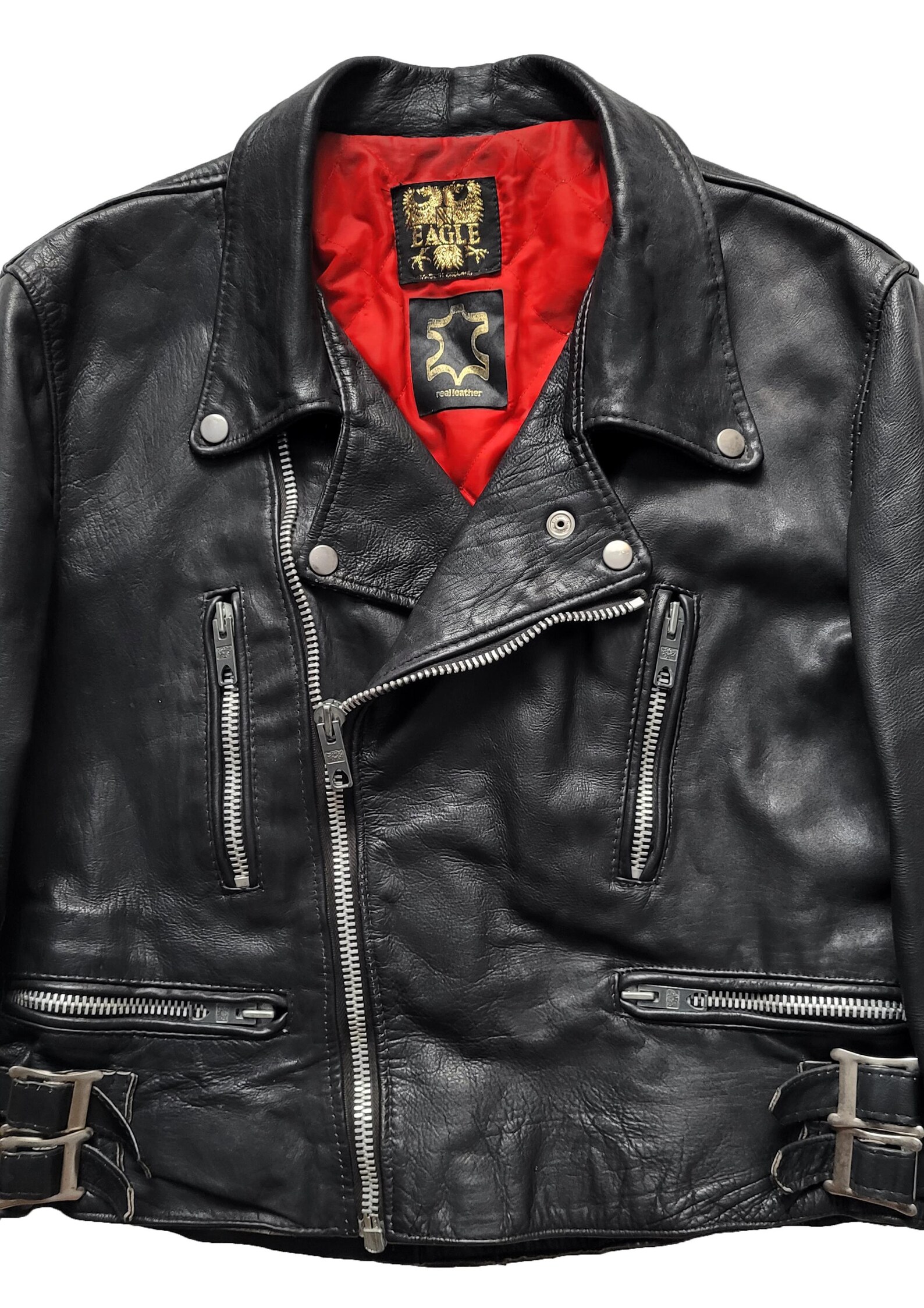 Original Rare Vintage 70s Eagle Leathers Lightning Type Cropped Leather ...