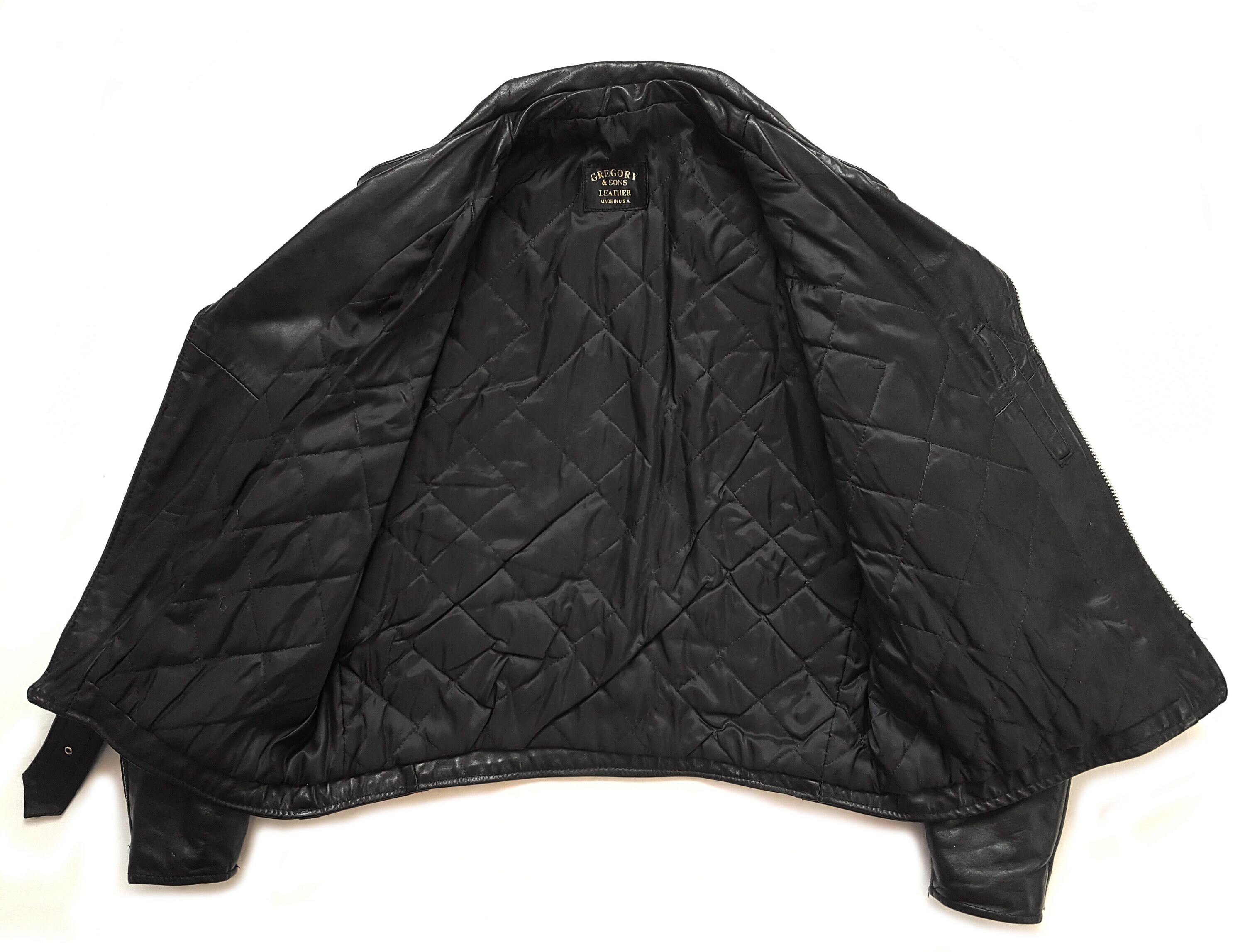 Very Rare Vintage 80s Gregory & Sons Leather Motorcycle Perfecto Jacket ...