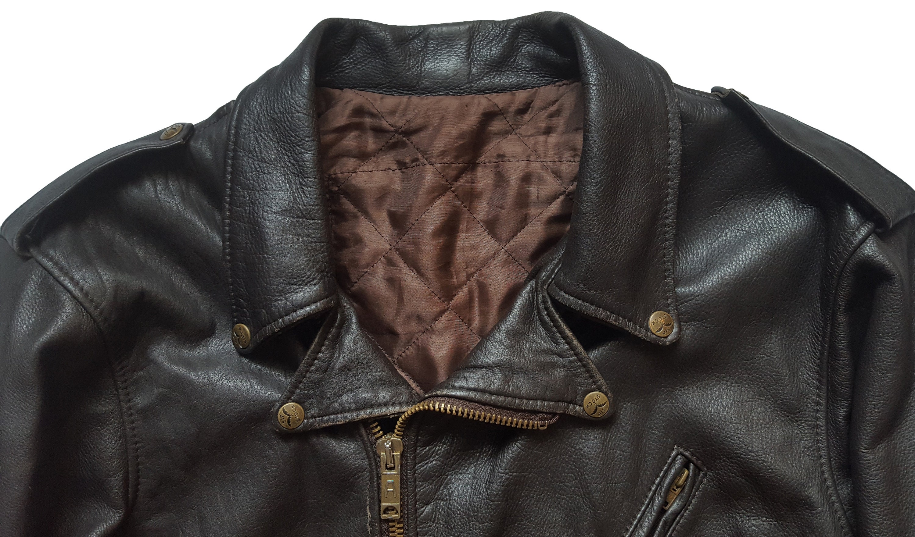 Very Rare Vintage 80s SIP Stock Paris Oversized Perfecto Motorcycle ...