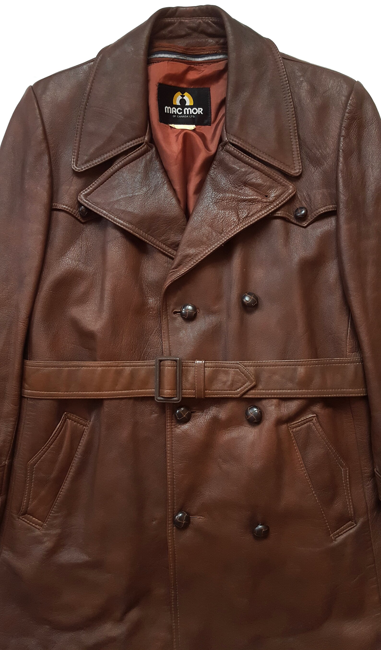 Rare Vintage 70s Mac Mor of Canada Leather PIMP Coat - Etsy