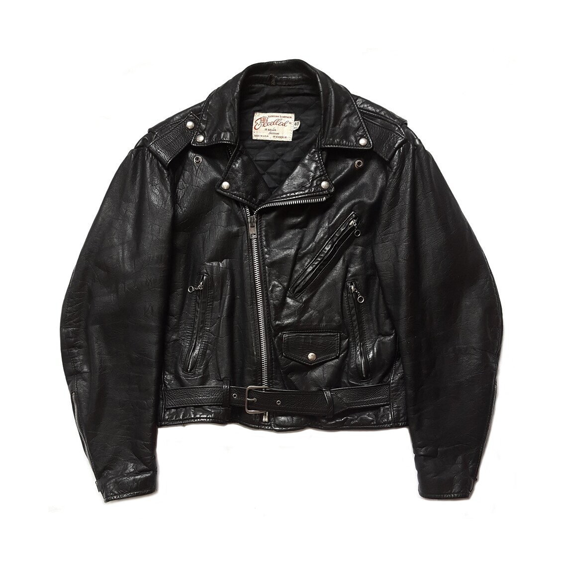Rare Vintage 80s Excelled Classic Perfecto Leather Motorcycle - Etsy