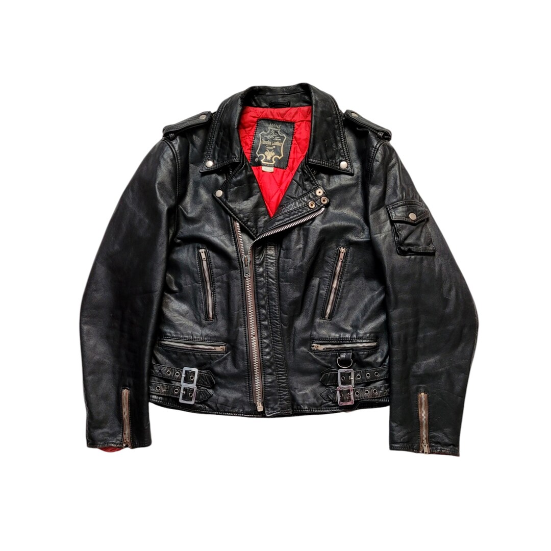 Original Rare Vintage 80s Campri Manx Motorcycle Punk Leather Jacket ...
