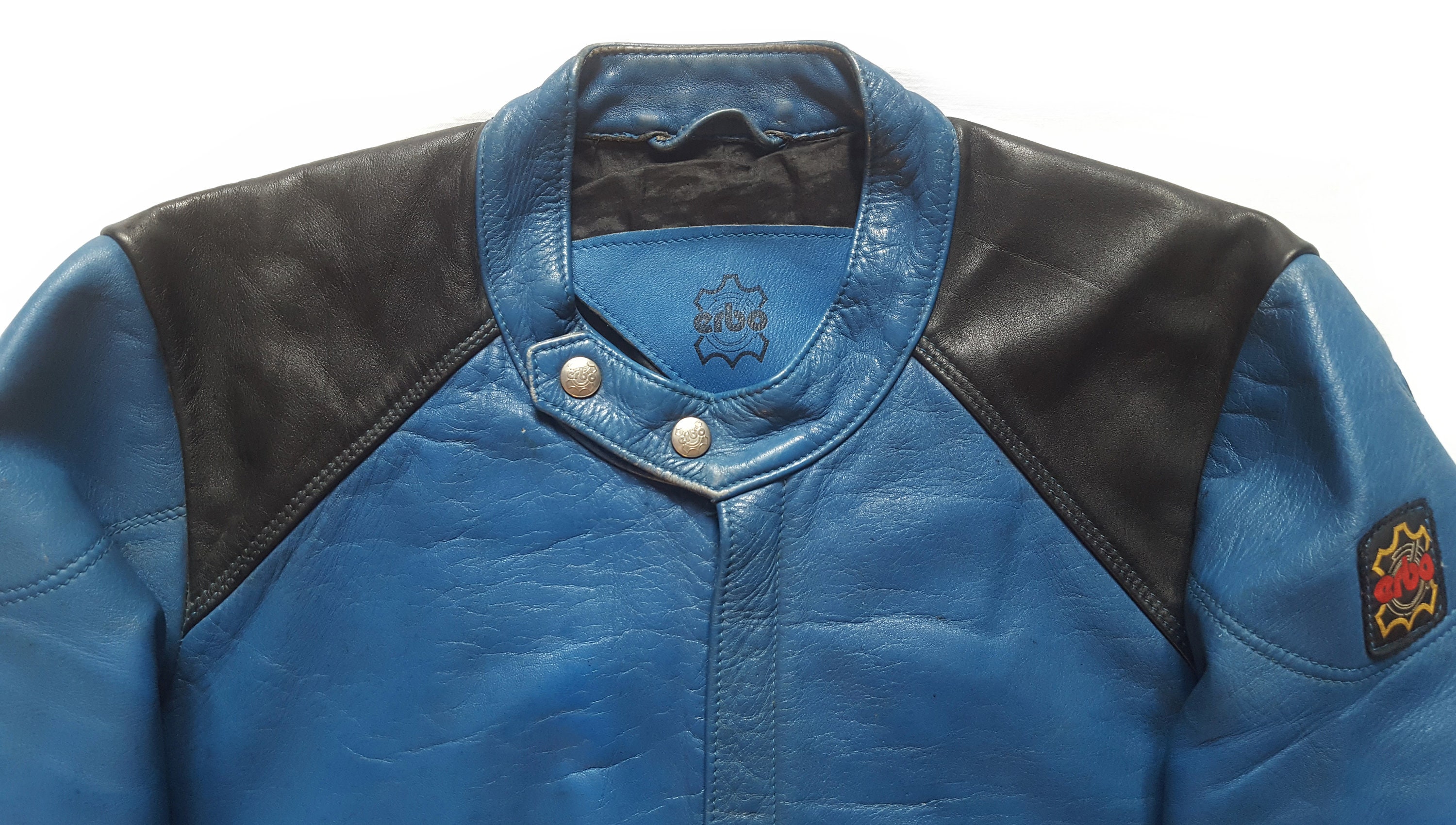 Very Rare Vintage 70s Erbo Leather Motorcycle Rider Jacket / Cafe Racer ...