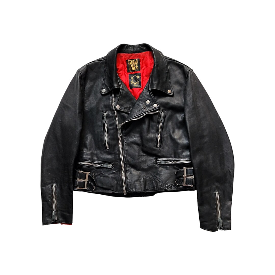 Original Rare Vintage 70s Eagle Leathers Lightning Type Cropped Leather ...