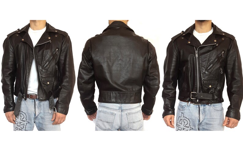 Rare Vintage 80s Excelled Classic Perfecto Leather Motorcycle Jacket ...