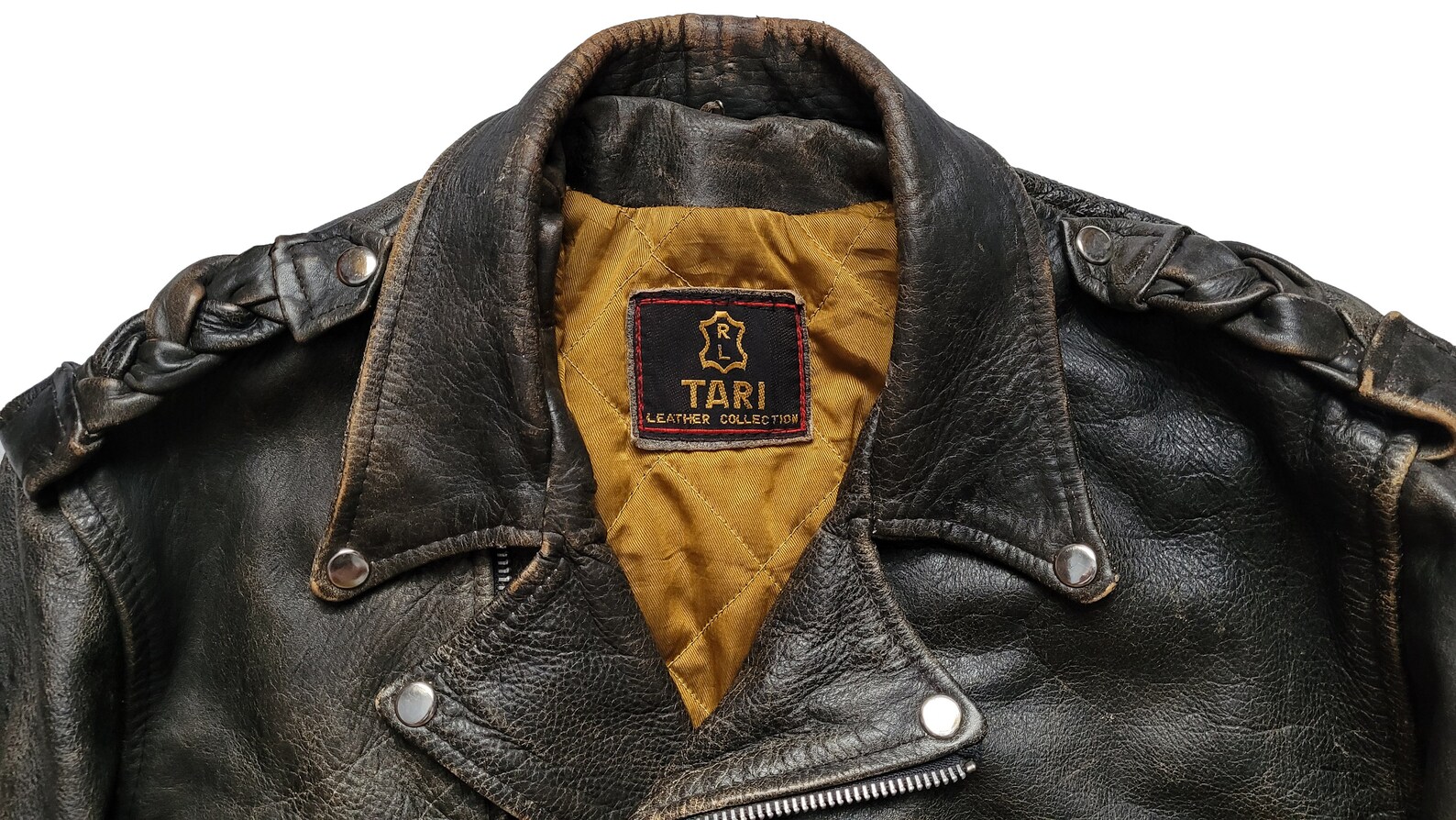 Very Rare Vintage 90s TARI Retro Style Distressed Leather Motorcycle ...