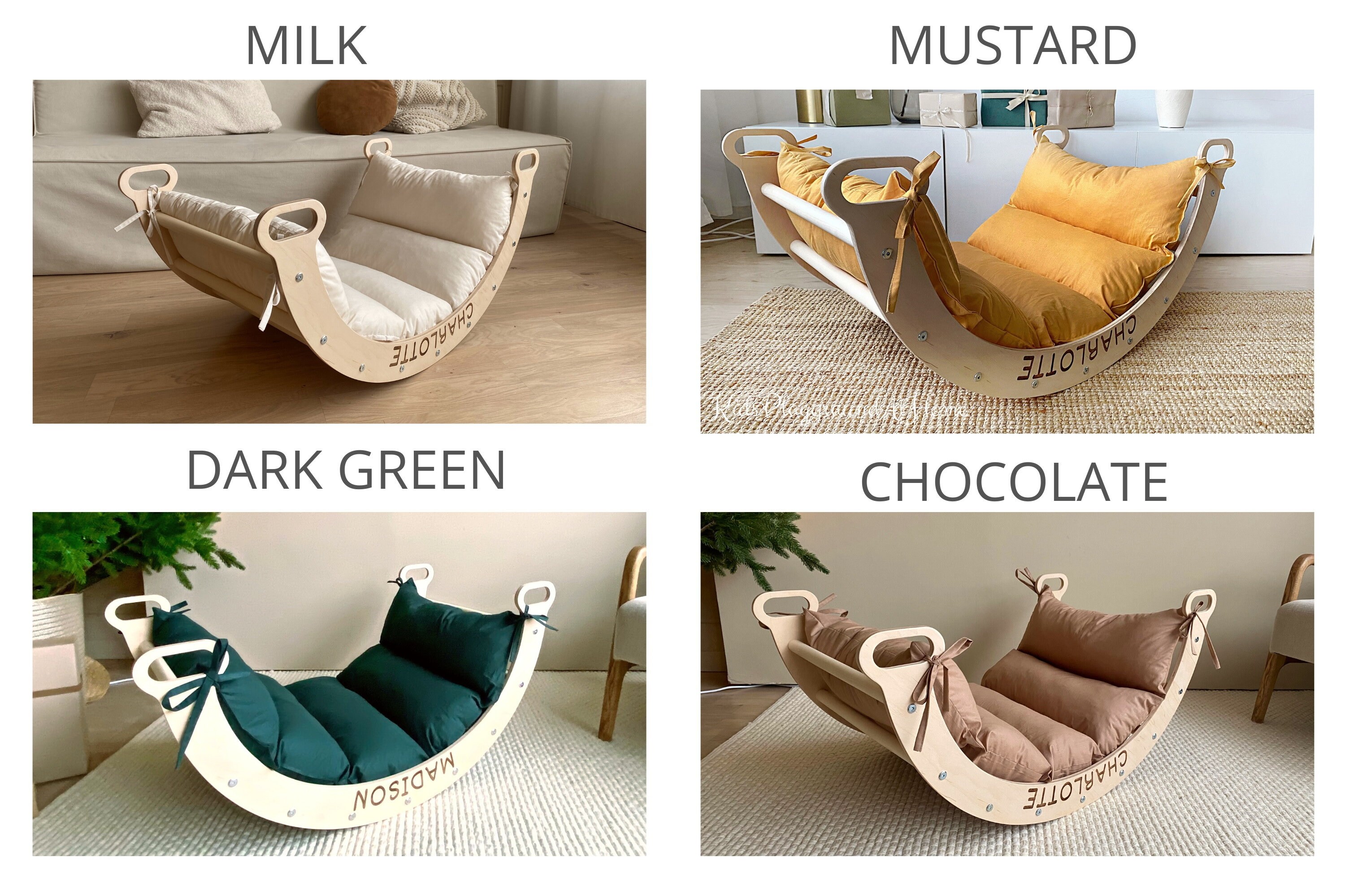 Montessori Kletterer Bogenrocker mit Kissen Wippe holz - Etsy.de