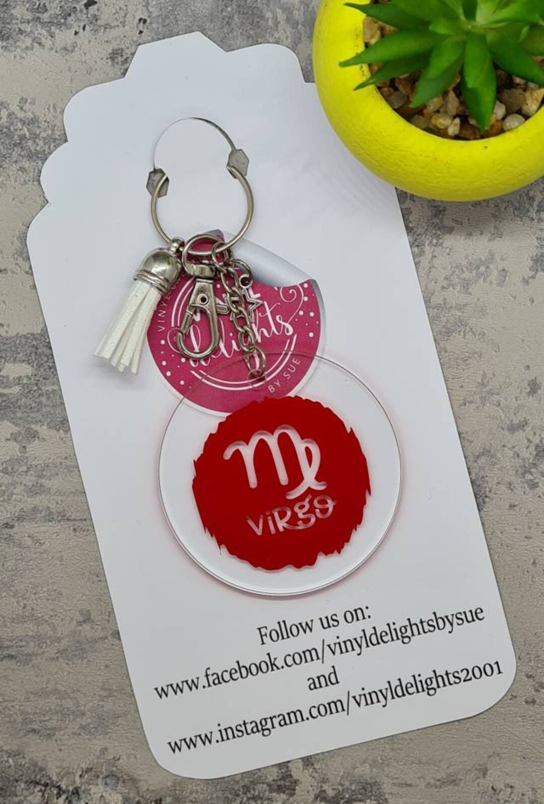 Virgo Star Sign Keyring/keychain With Tassel, Horoscope Gift, Gift for ...