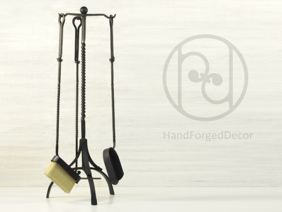Hand Forged Fireplace Tool Set Fireplace Tool Set Standing - Etsy