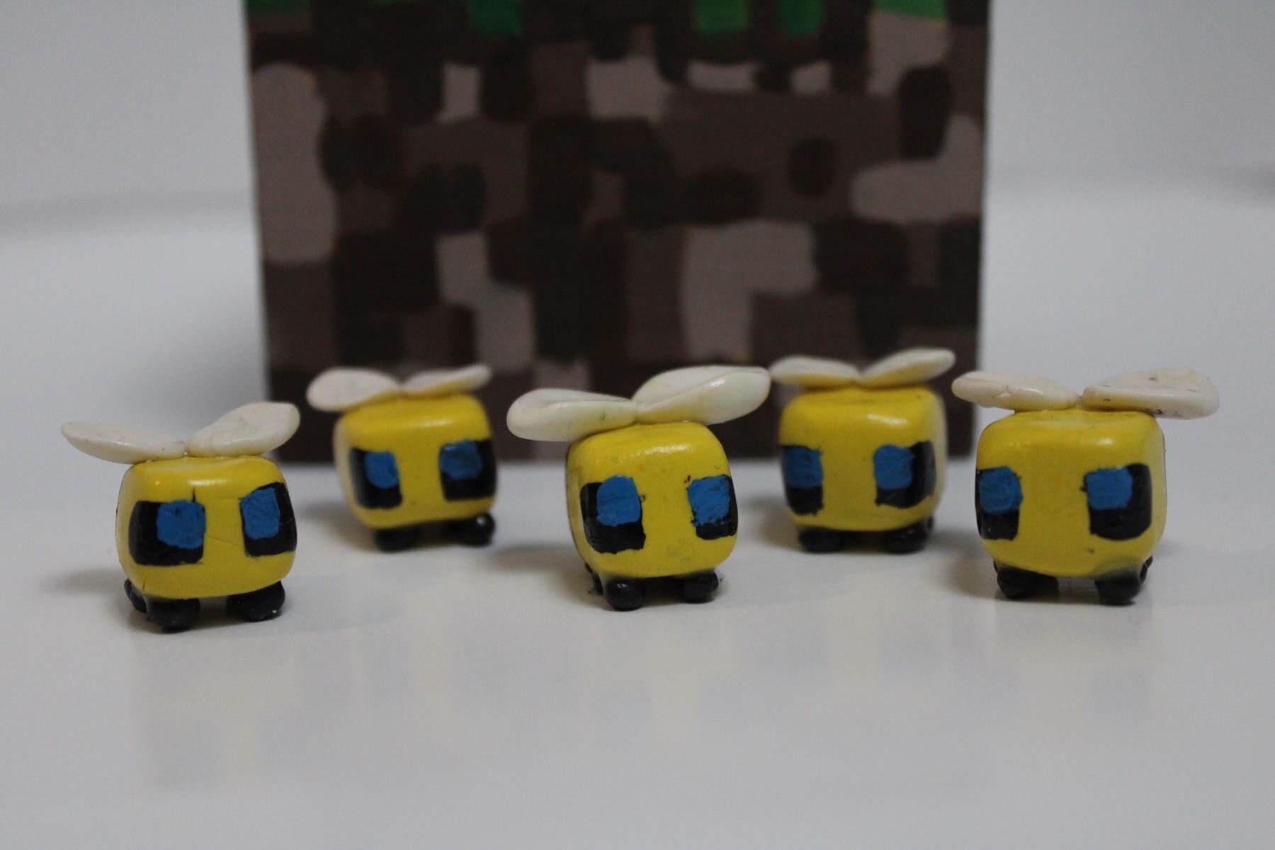 Minecraft Inspired Bees, Clay Minecraft Figurine, Minecraft Bee ...