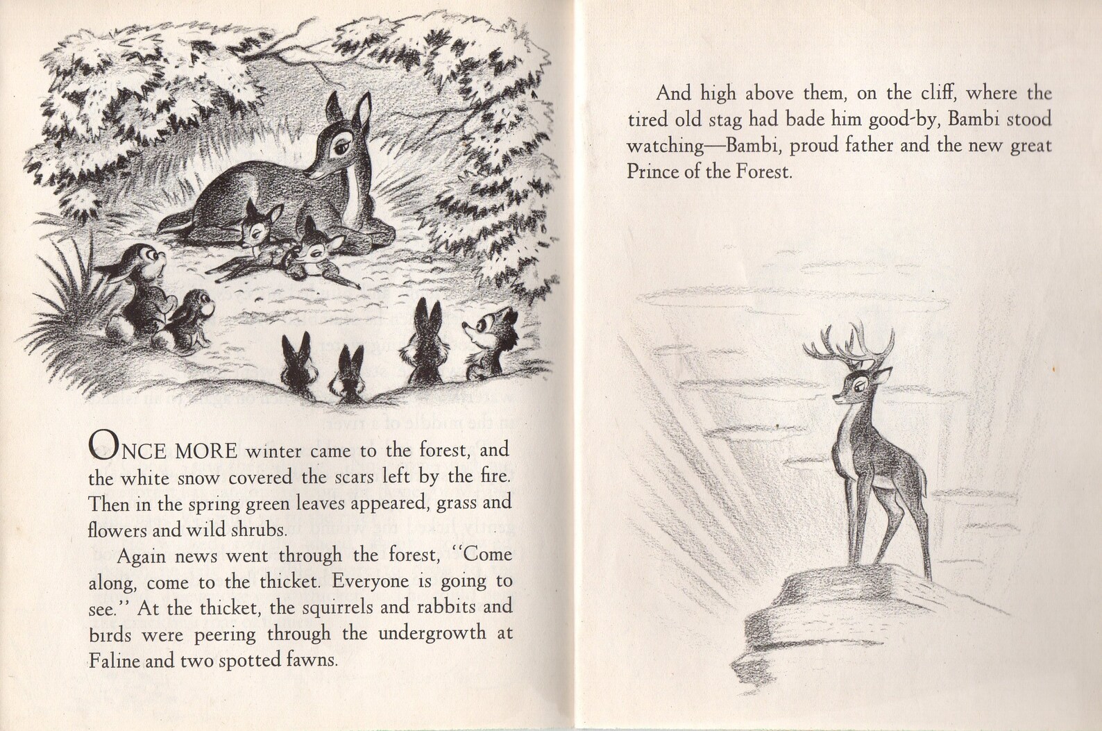 Walt Disney's Bambi Thumper Flower Faline Man Forest Fire Prince of the ...