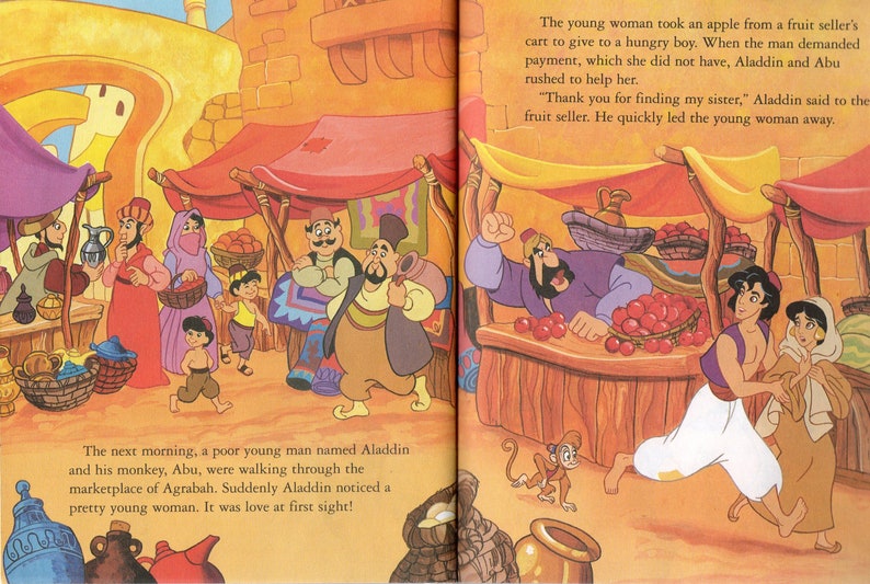 Disneys Aladdin Jafar Parrot Iago And Thief Gazeem Find Treasure In The Desert Little Golden