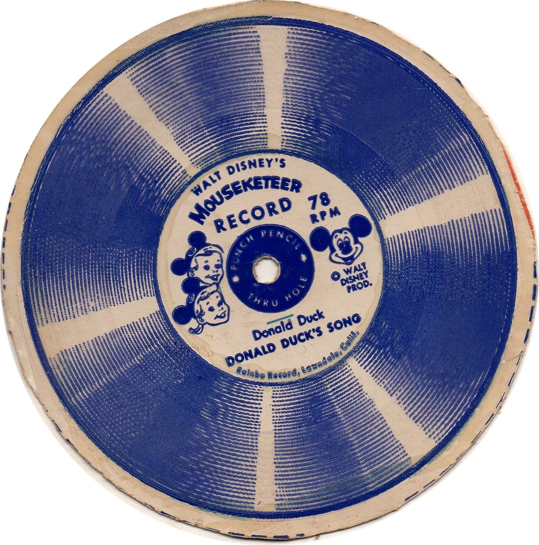 Donald Duck's Song 78 RPM Record Cut From Cardboard Cereal Box ...