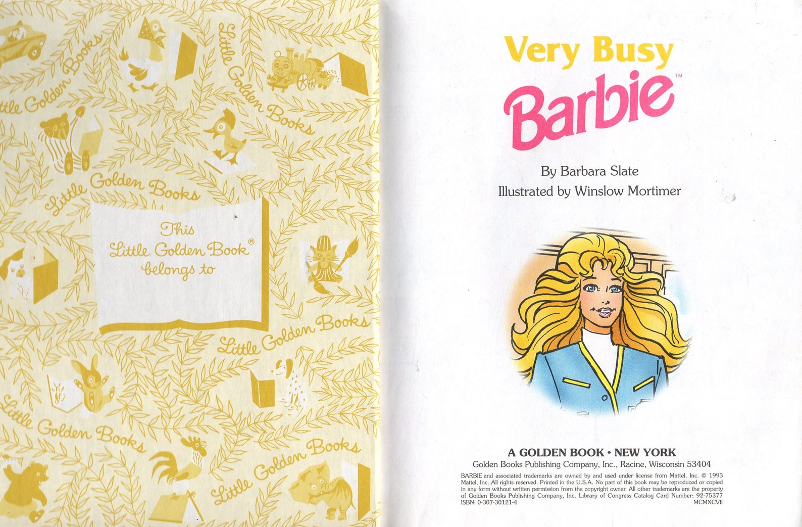 Very Busy Barbie (TM) Mrs. Appleberry Broken Wrist Hardcover Little ...