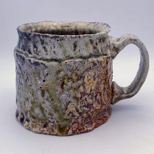 Large Pinched Ceramic Mug: Wood Fired, Salt Soda Glazed - Etsy