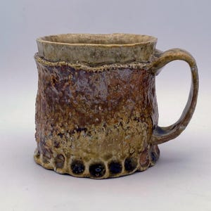 Large Pinched Ceramic Mug: Wood Fired, Salt Soda Glazed - Etsy
