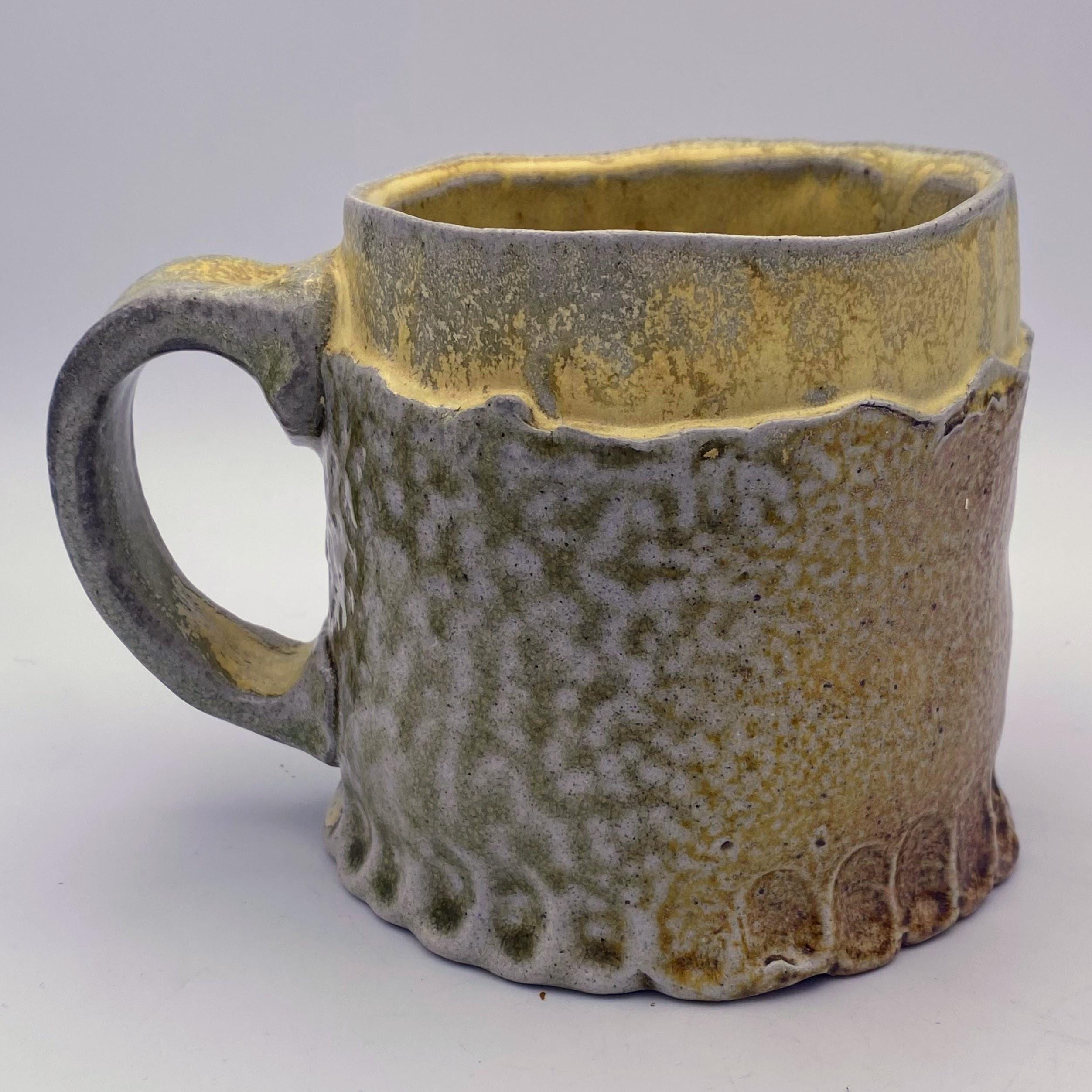Large Pinched Ceramic Mug: Wood Fired, Salt Soda Glazed - Etsy