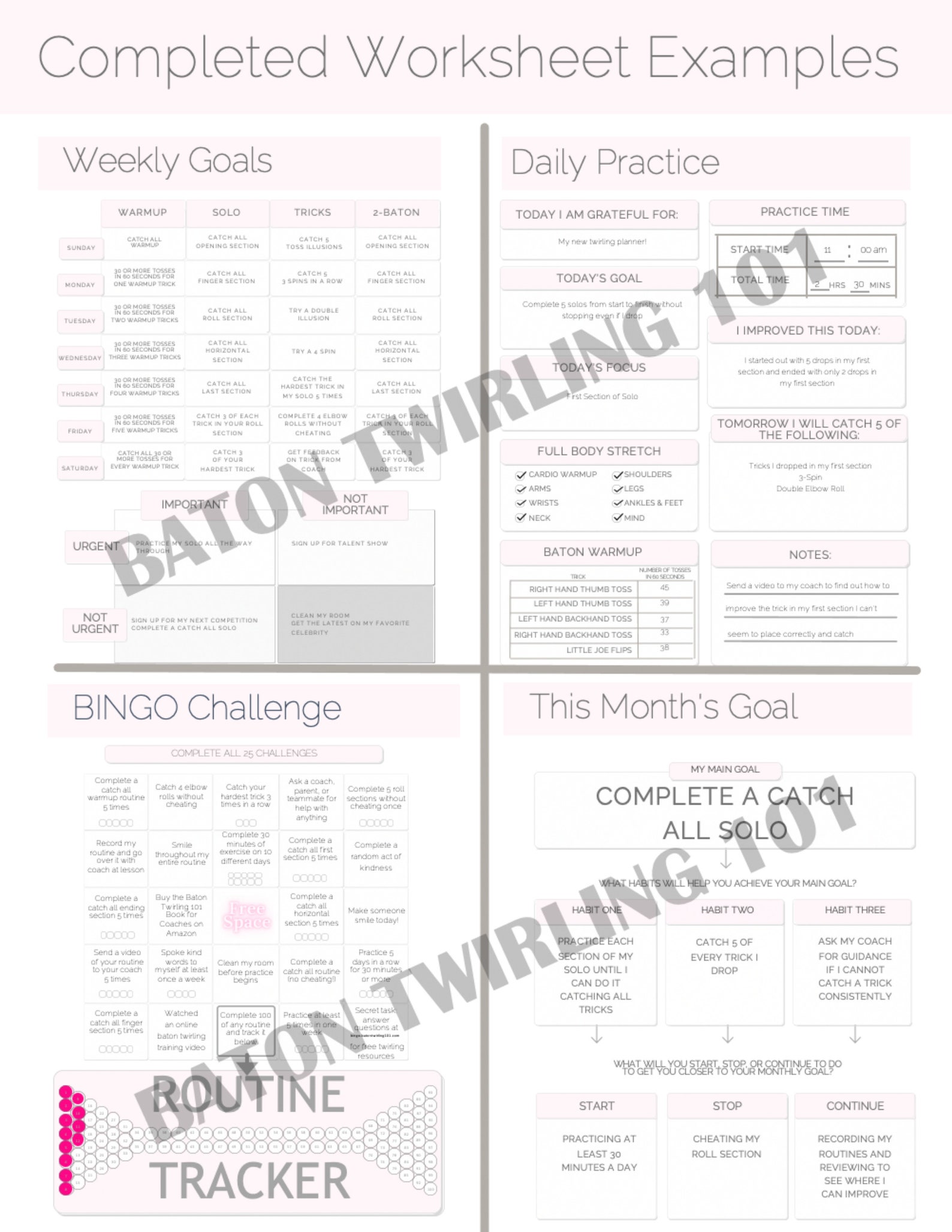 I Love Baton Twirling 30 Day Printable Practice Notebook - Etsy