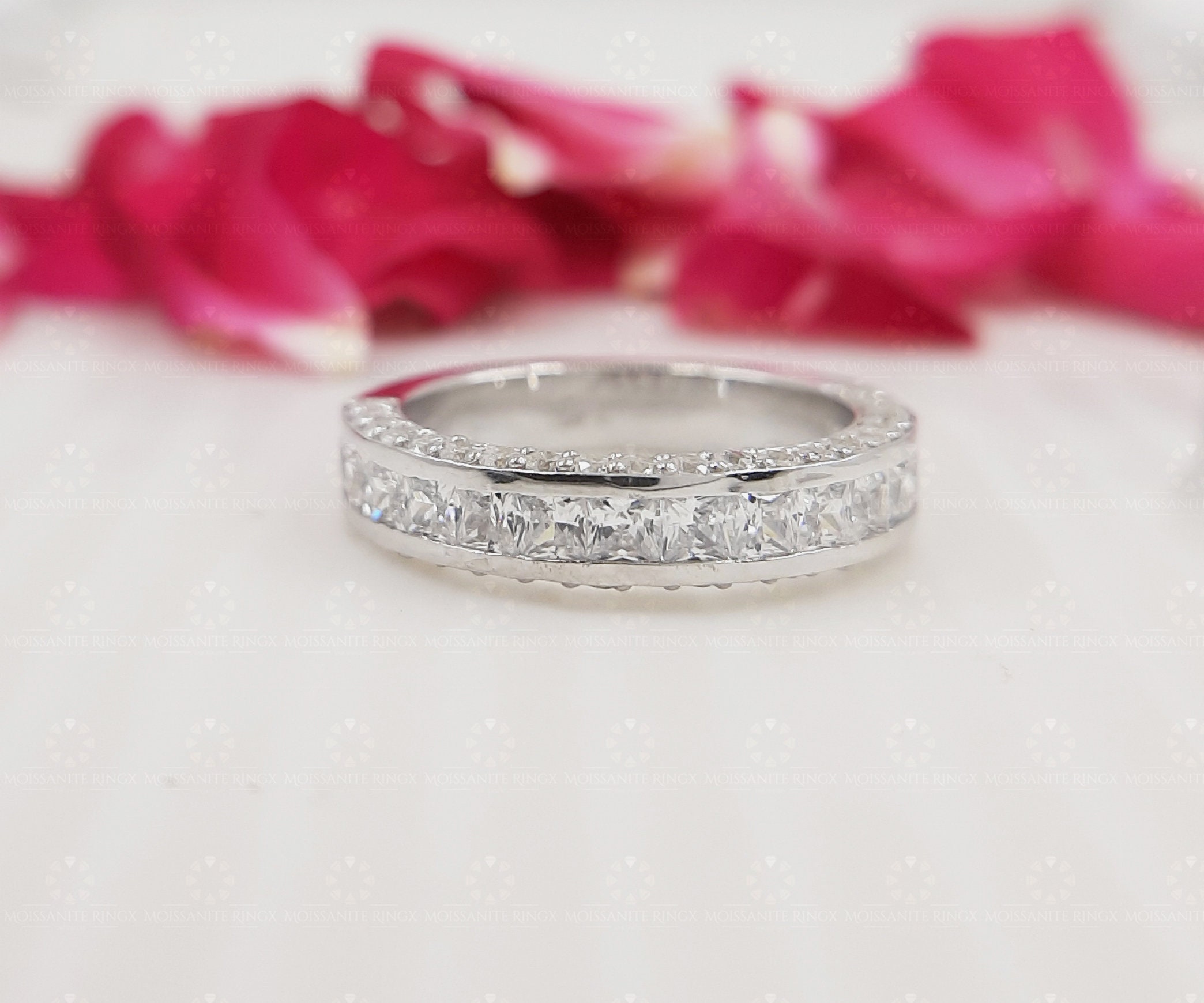 Trillion Cut Engagement Ring Set Two Piece Wedding Ring Sets - Etsy