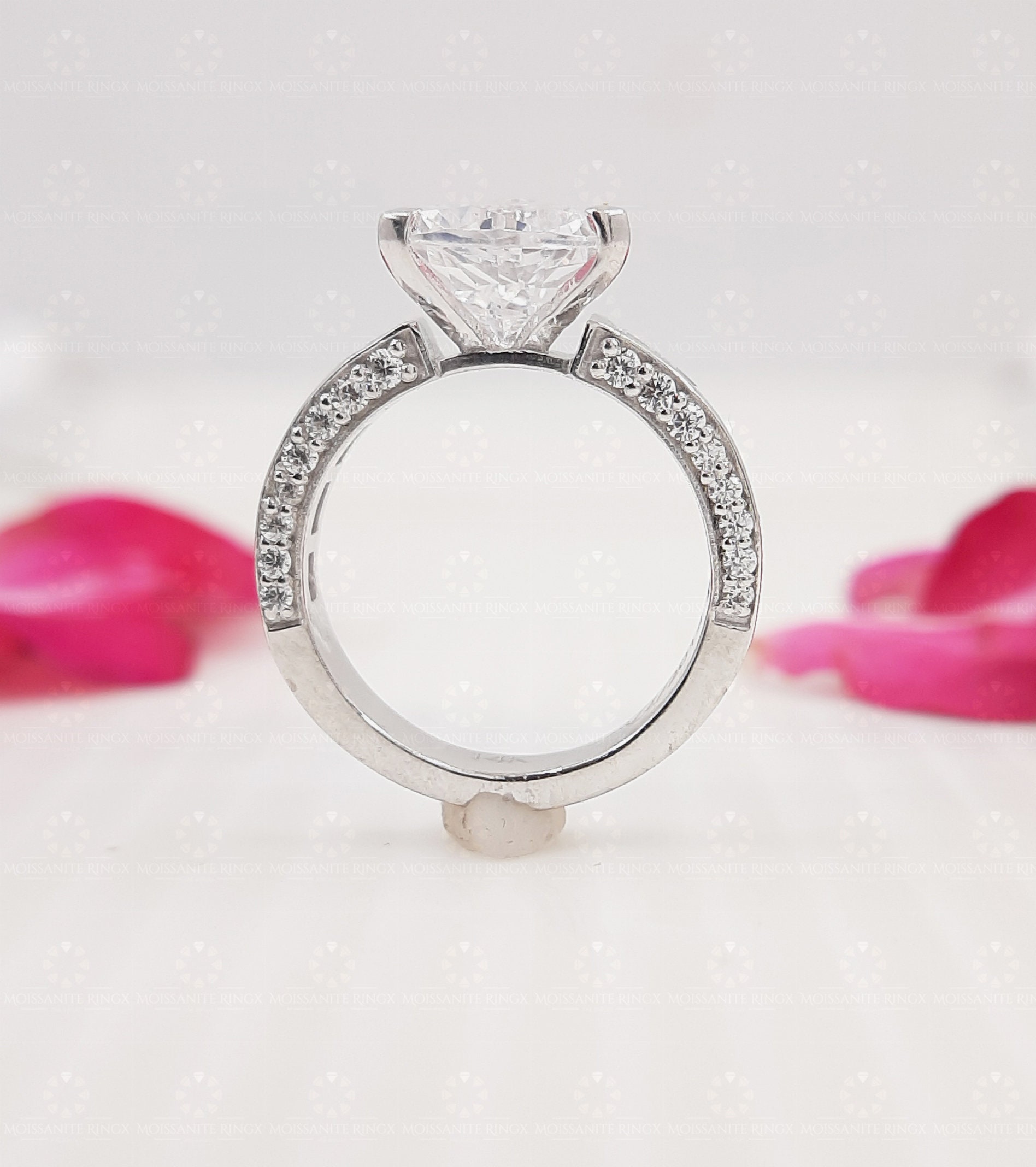 Trillion Cut Engagement Ring Set Two Piece Wedding Ring Sets - Etsy