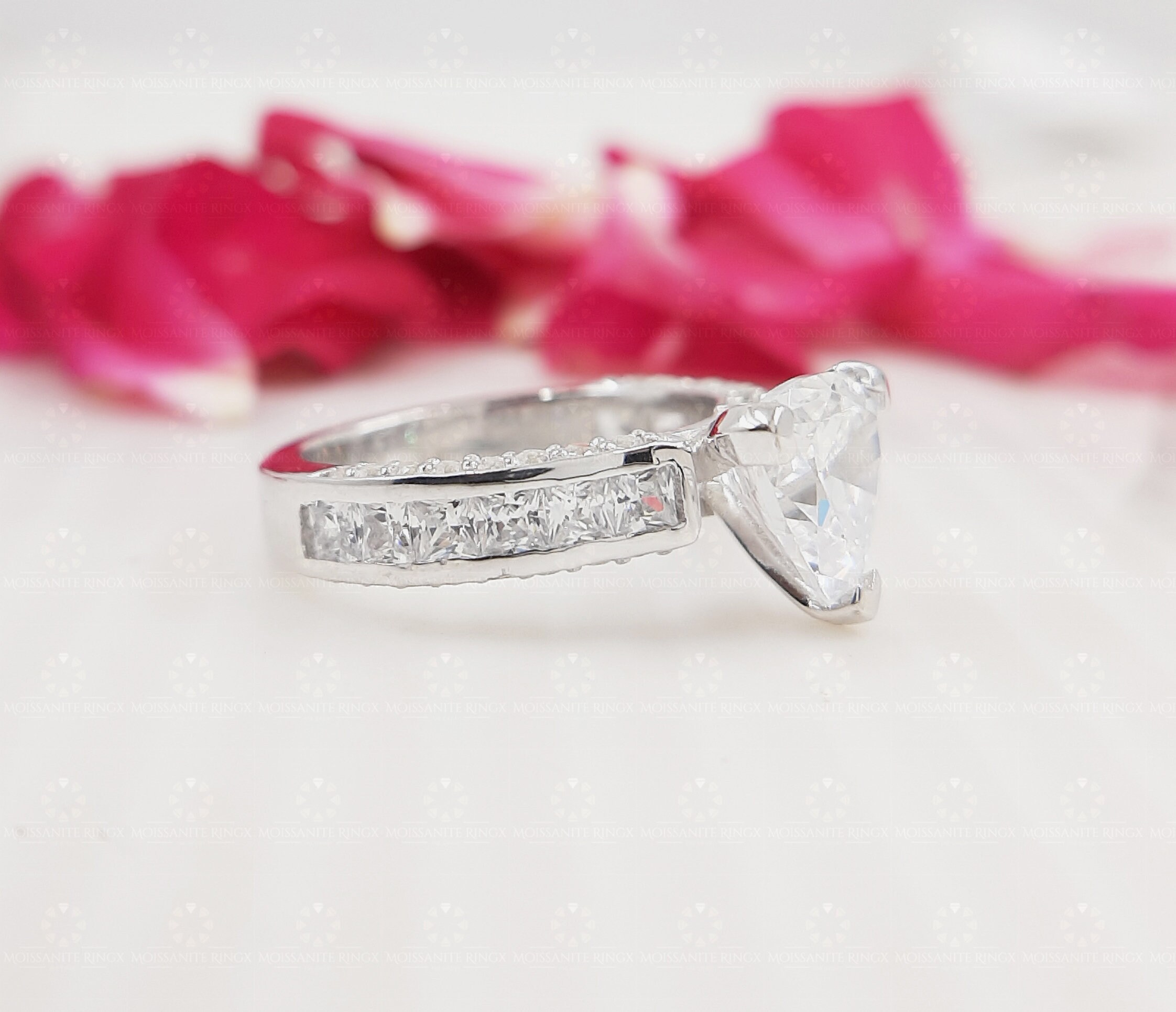 Trillion Cut Engagement Ring Set Two Piece Wedding Ring Sets - Etsy