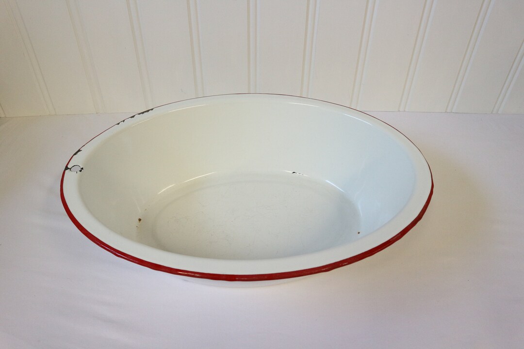 Vintage Enamel Wash Basin/baby Bath Tub - Etsy