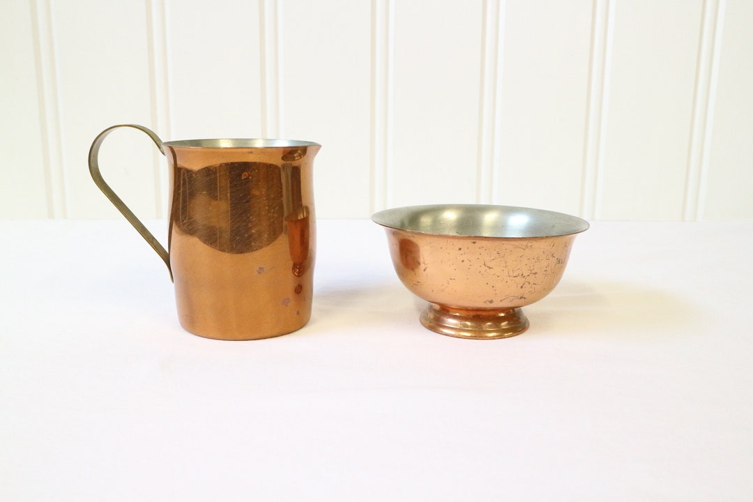 Copper Cup With Small Copper Bowl - Etsy