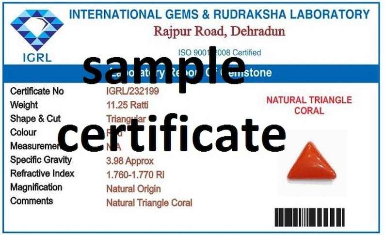 Divya Shakti Triangle Red Coral Moonga Gemstone Panchadhatu Alloy ...