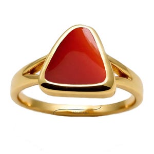 Divya Shakti Triangle Red Coral Moonga Gemstone Panchadhatu Alloy ...