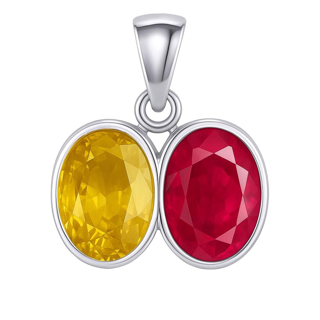 Divya Shakti Natural Ruby (manikya) & Yellow Sapphire (pukhraj) Dual ...