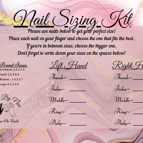Press on Nails Sizing Kit Sizing Sample Kit for Press on - Etsy
