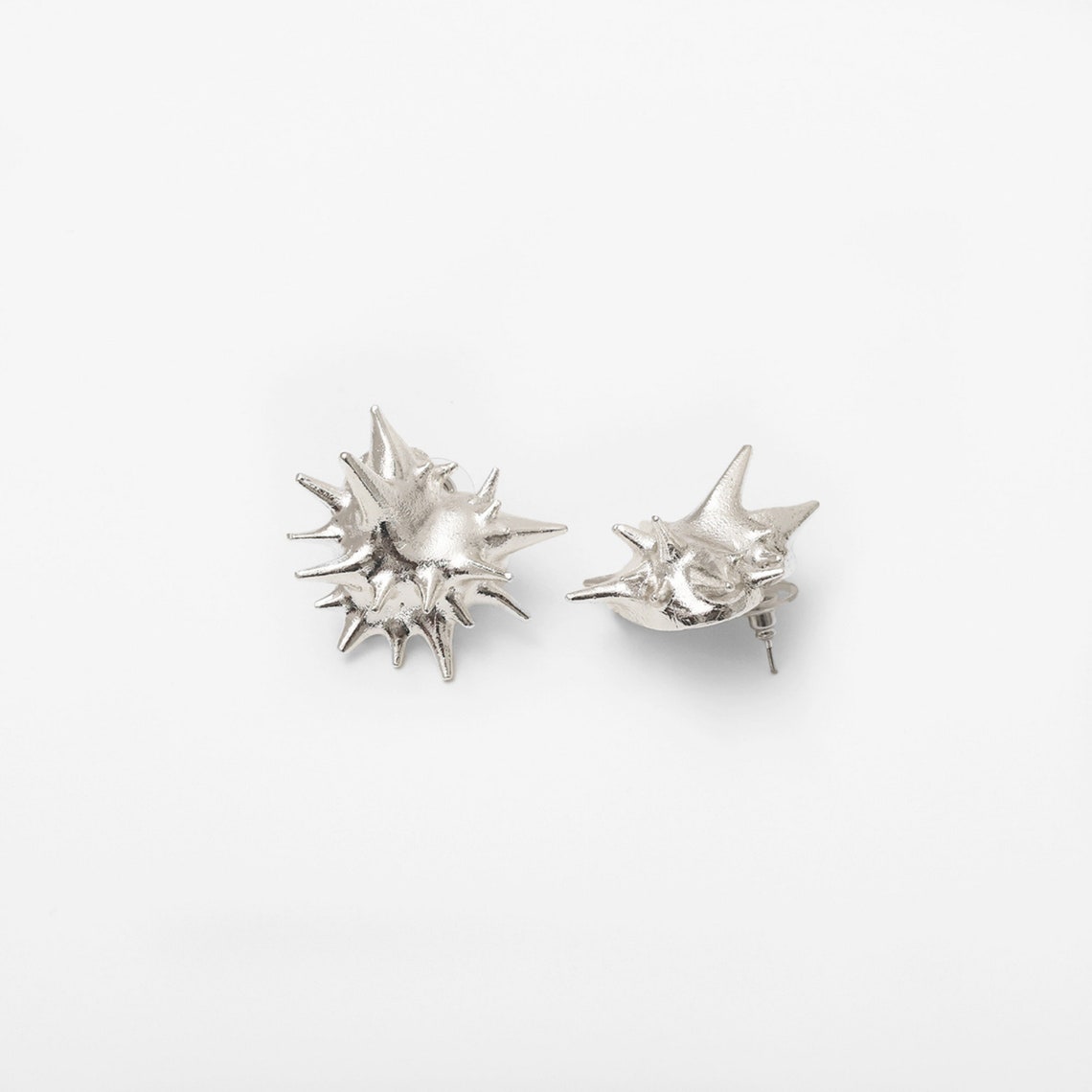 Liquid Spiky Silver Plated Heart Shaped Earrings Special - Etsy