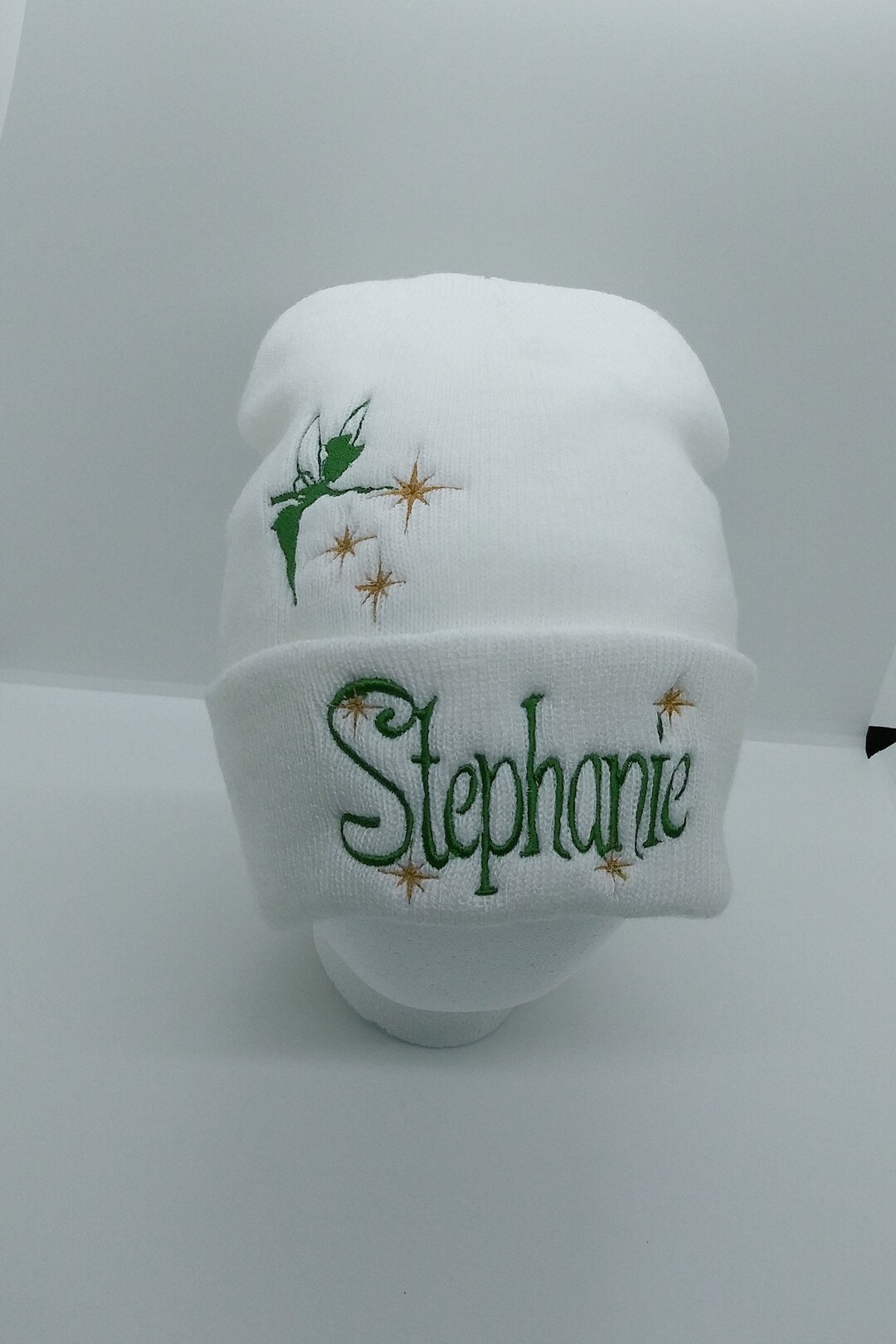 DISNEY TINKERBELL PERSONALIZED Embroidered Beanie Winter Hat Custom ...