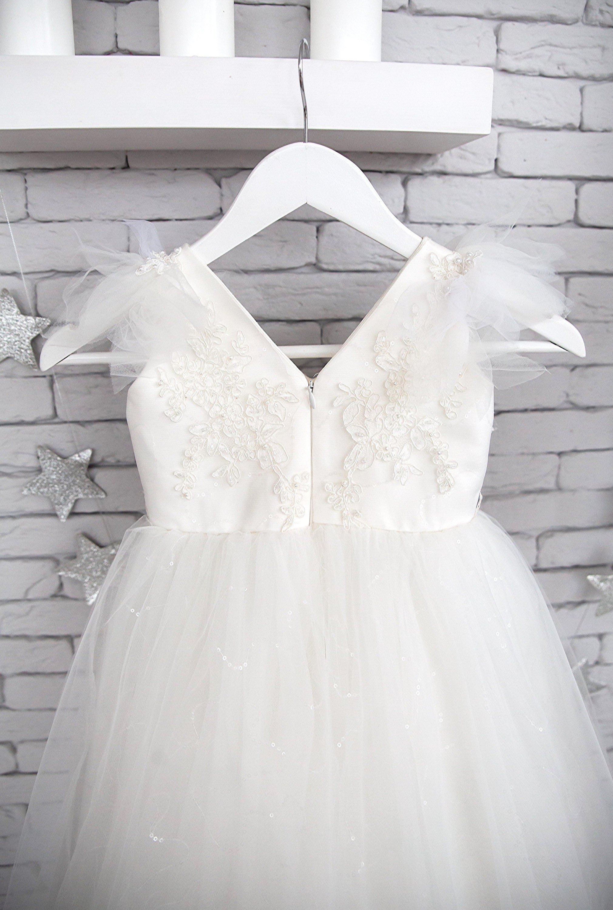 Flower Girl Dress White Flower Girl Dress Lace Flower Girl Etsy