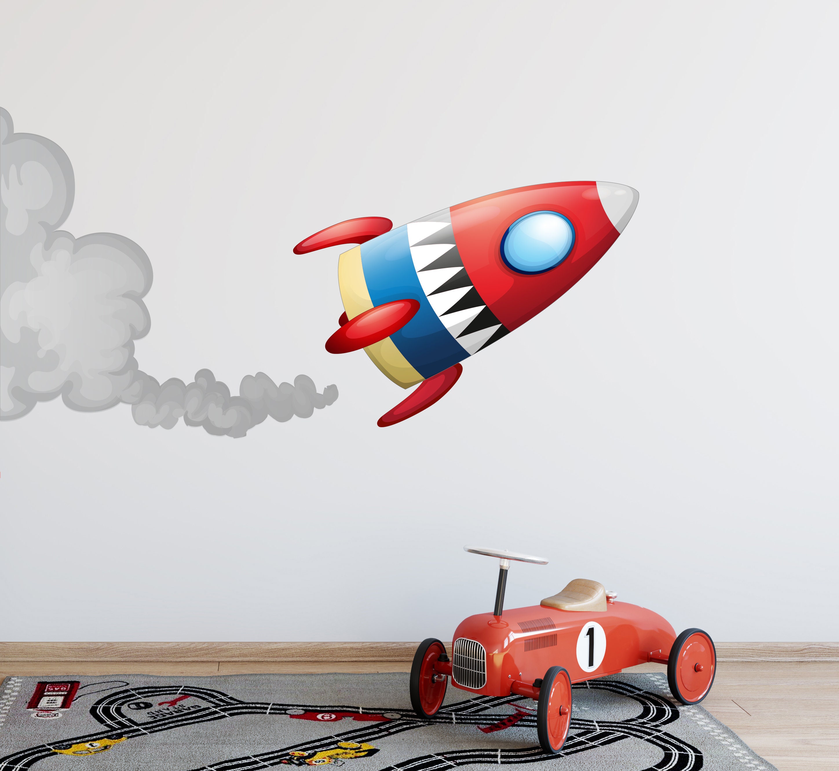 Rocket Wall Decal Rocket Ship Decor Boy Bedroom Decal - Etsy