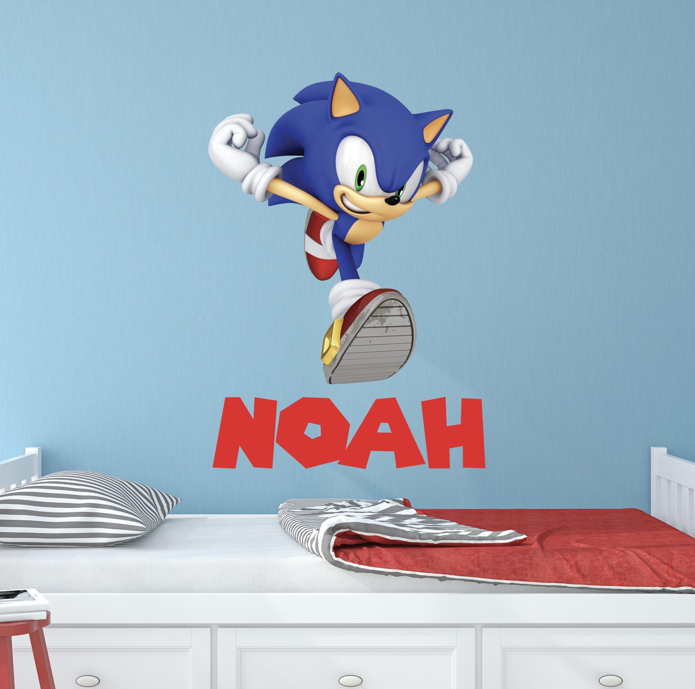 Sonic Wall Decal: Personalized Name, Wolf Design - Gamer Room Decor - Etsy