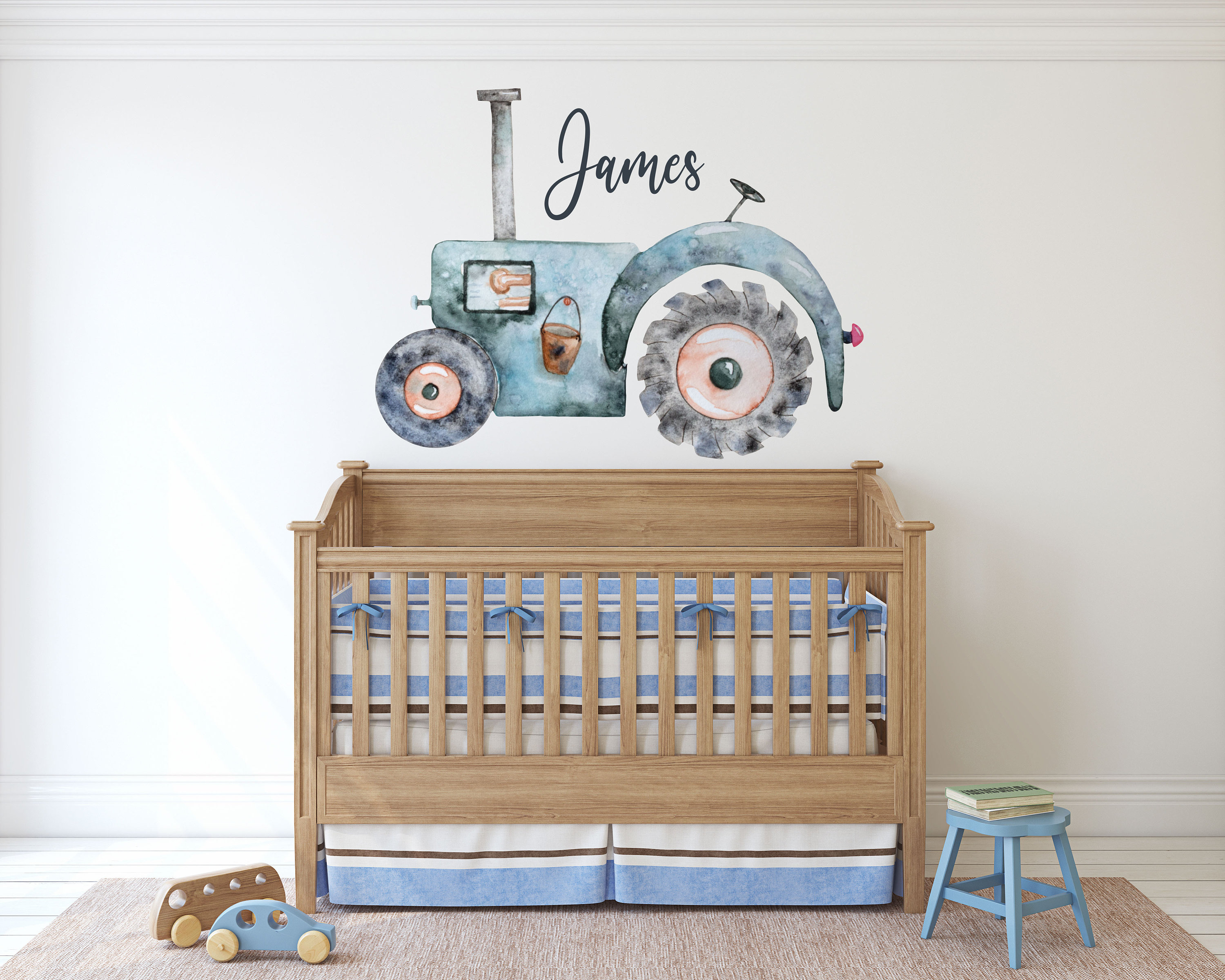 Tractor Name Wall Decal Sticker Personalized Name Wall Decal - Etsy