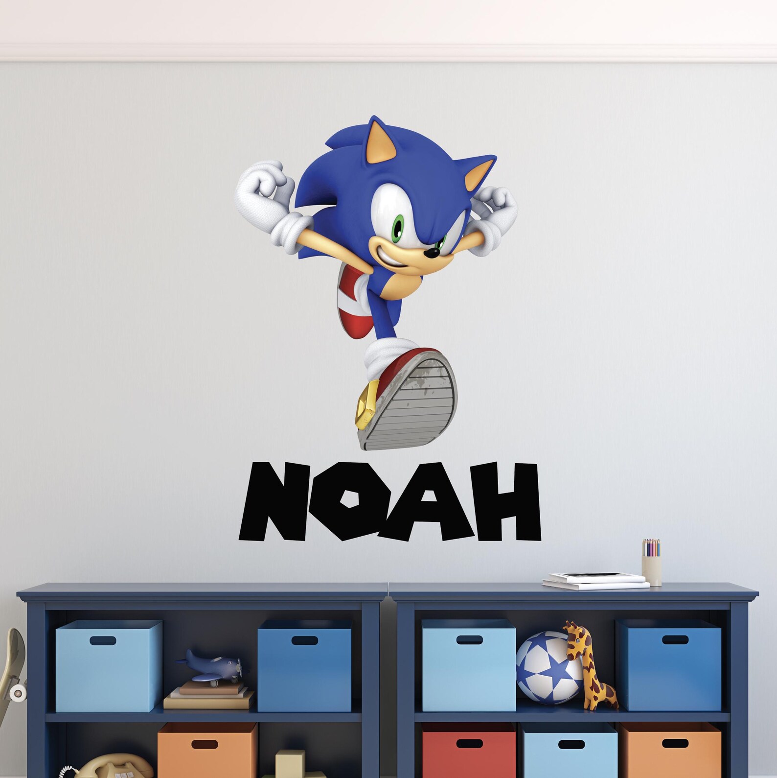 Sonic Wall Decal: Personalized Name, Wolf Design - Gamer Room Decor - Etsy