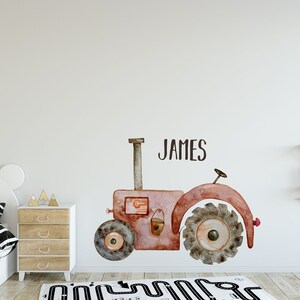 Tractor Name Wall Decal Sticker- Personalized Name Wall Decal - James ...