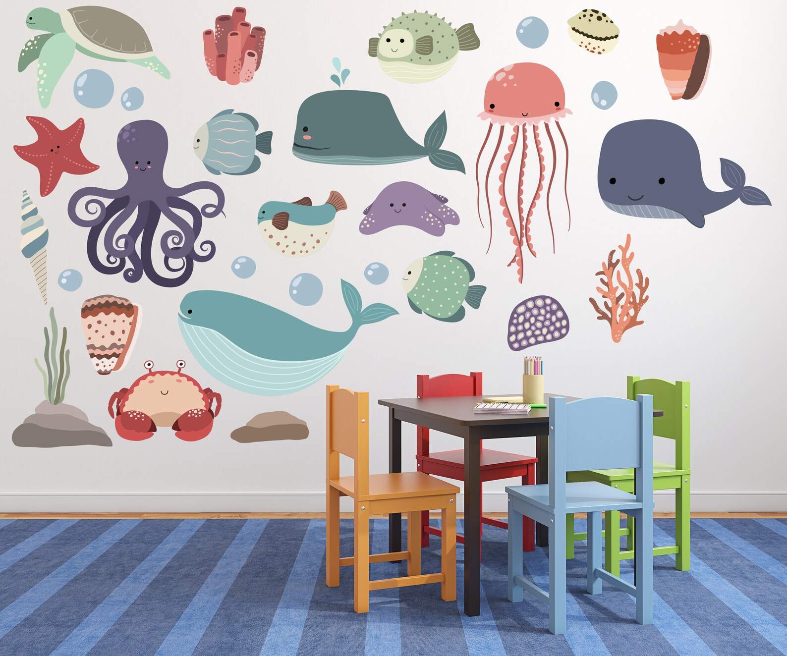 Aquarium Wall Decal - Under the Sea Oceanic Wall Decal - Fish Wall ...