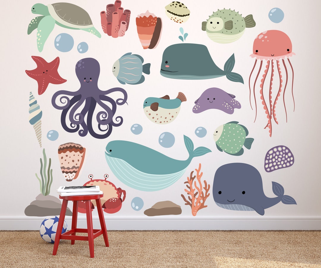 Aquarium Wall Decal - Under the Sea Oceanic Wall Decal - Fish Wall ...