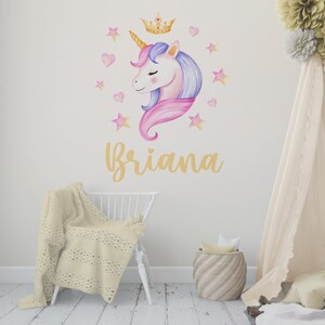 Personalized Unicorn Wall Decals -unicorns Stickers for Girls Nursery ...
