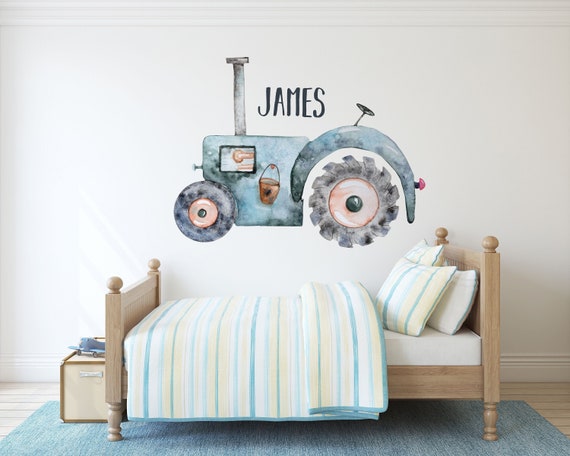 Tractor Name Wall Decal Sticker Personalized Name Wall Decal - Etsy