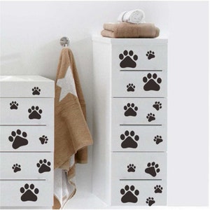 25-pieces: Set Dog Paws Wall Decals Vinyl Paw-prints Sticker Animal ...