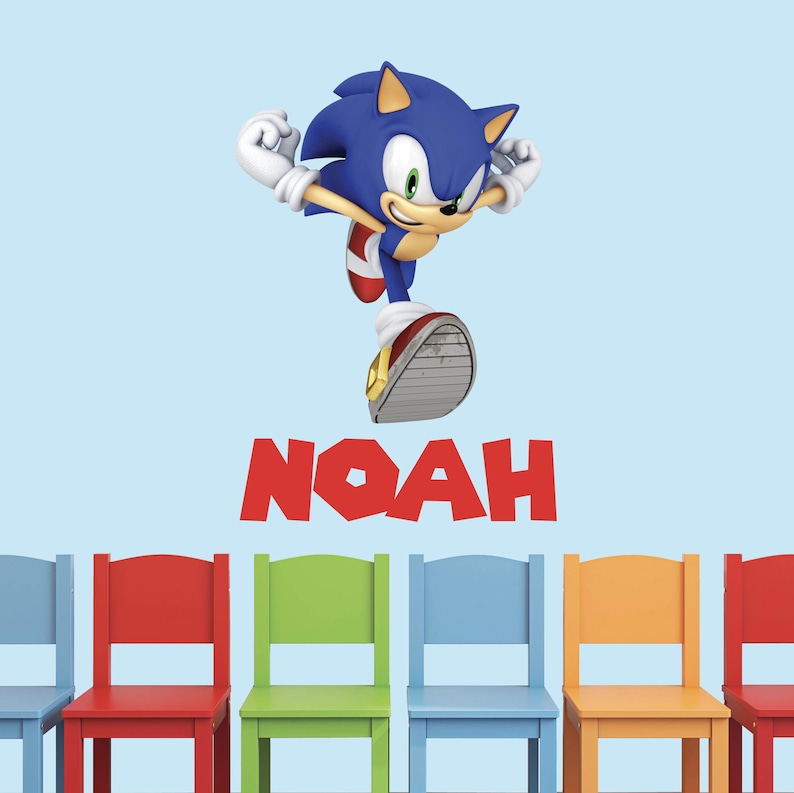 Sonic Wall Decal: Personalized Name, Wolf Design - Gamer Room Decor - Etsy
