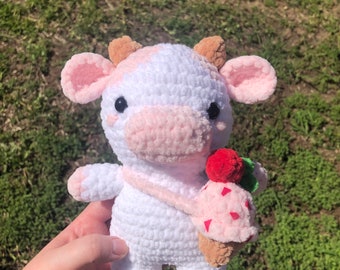 Jumbo Fluffy Pink Crochet Cow Plushie Fluffy Cow Jumbo Cow - Etsy