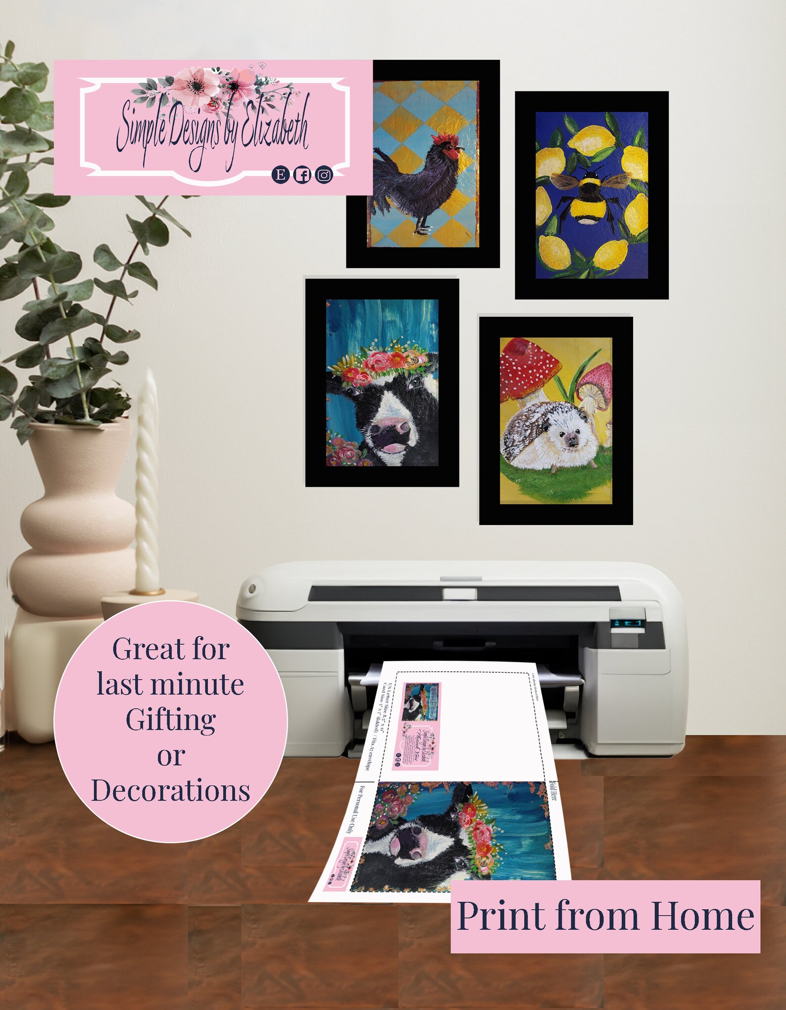 Tails up Skunk - Digital Greeting Card - Print From Home - Woodland ...