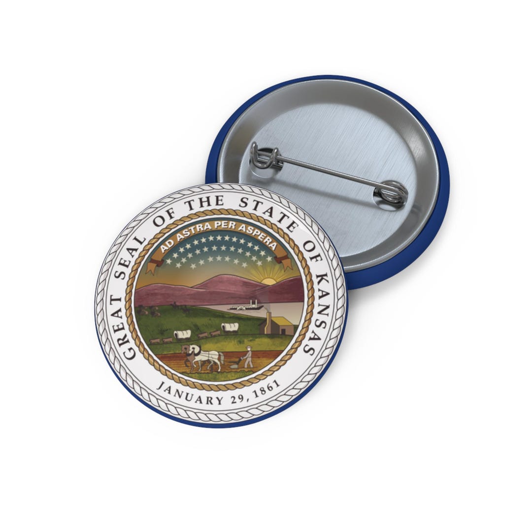 Kansas Pin Button USA Kansas State Pin Kansas Gift Midwest Decor Kansas ...