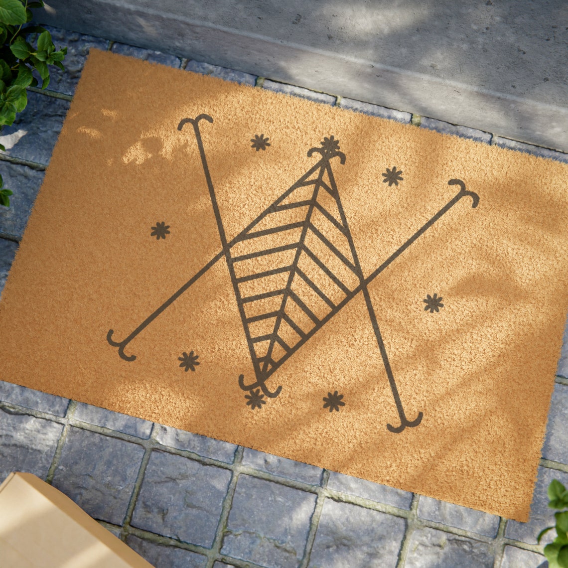 Haitian Vèvè Doormat, Haitian Spirit Cosmogram Doormat, Ayizan Vèvè of ...