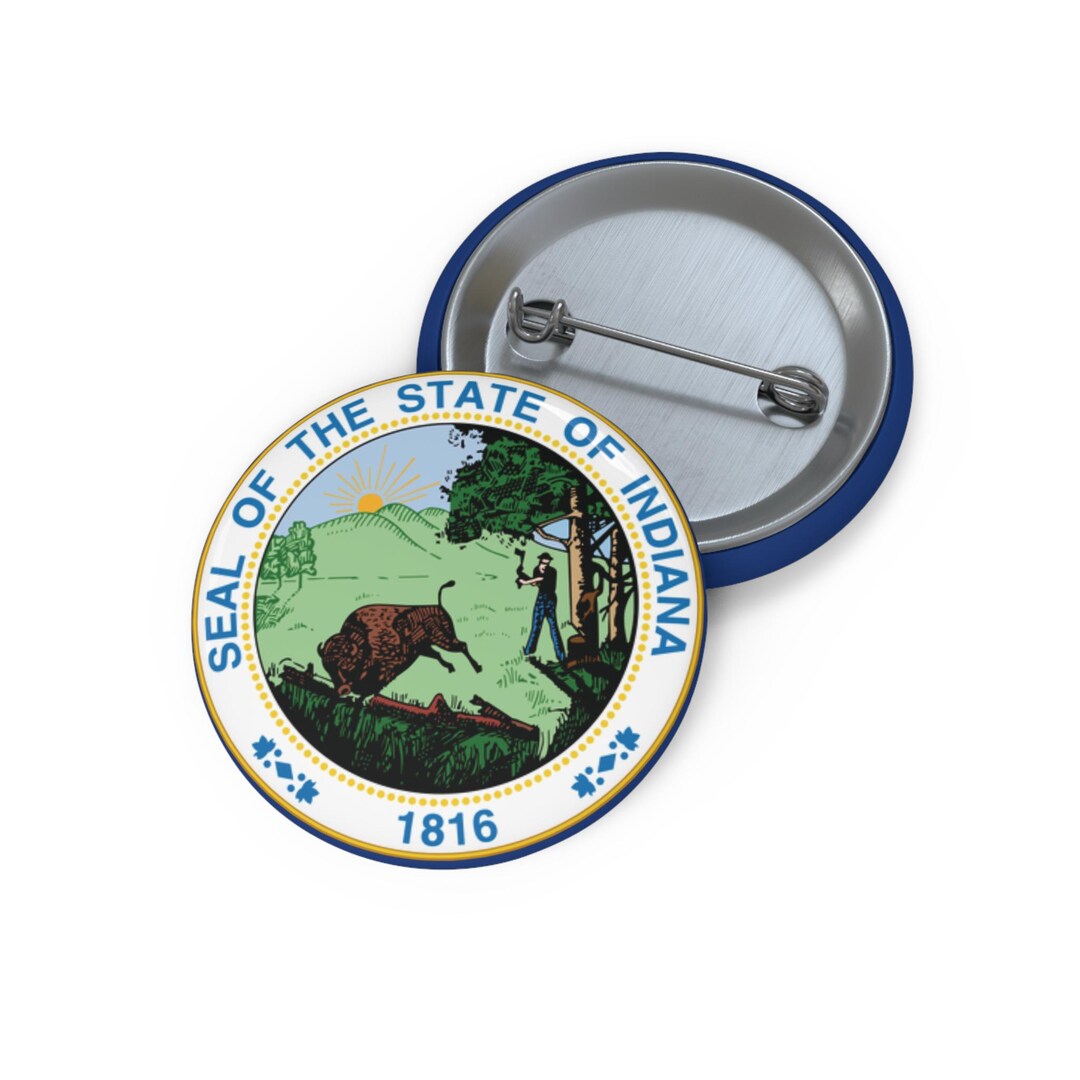Indiana Pin Button USA Indiana State Pin Indiana Gift Indiana Seal ...